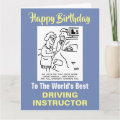 Happy Birthday Driving Instructor -Driving Lessons Card | Zazzle