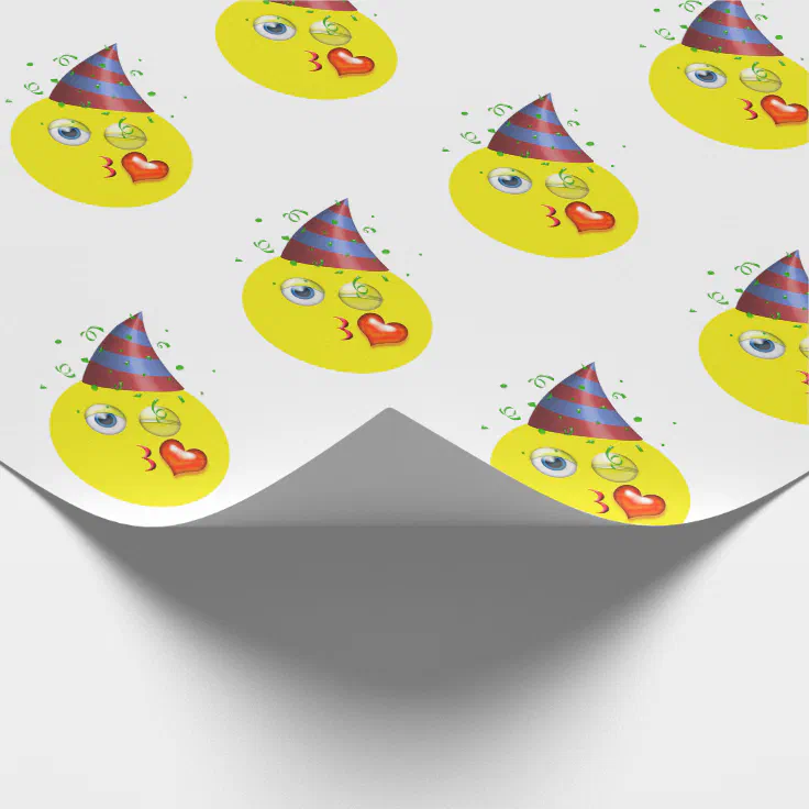 Happy Birthday Emoji Wrapping Paper | Zazzle