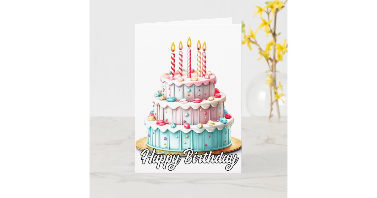 Happy Birthday | Enjoy Your Cake Card | Zazzle