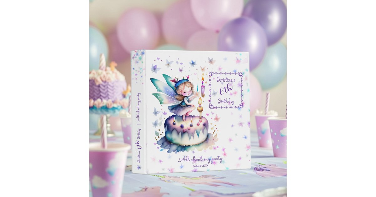 Happy Birthday Fairy 01 3 Ring Binder | Zazzle