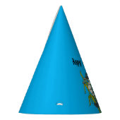 Happy Birthday Fantasy Seahorse Seaweed Blue Party Hat | Zazzle