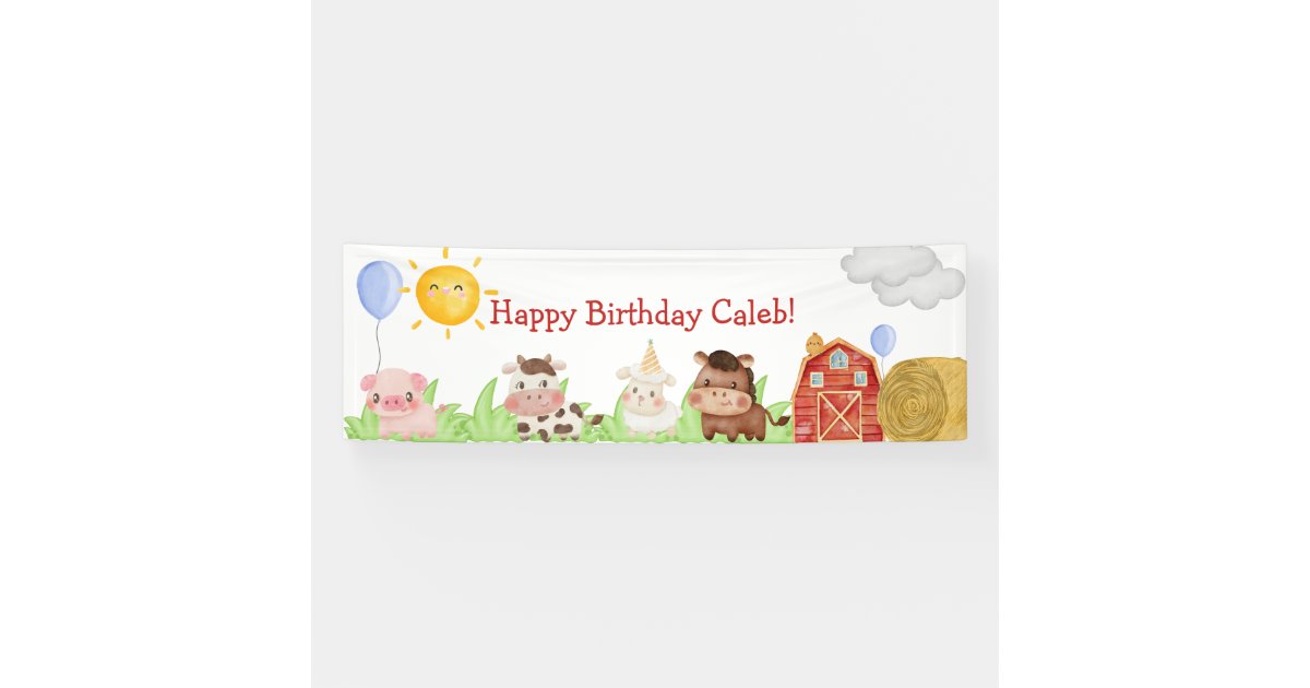 Happy Birthday Farm Banner | Zazzle