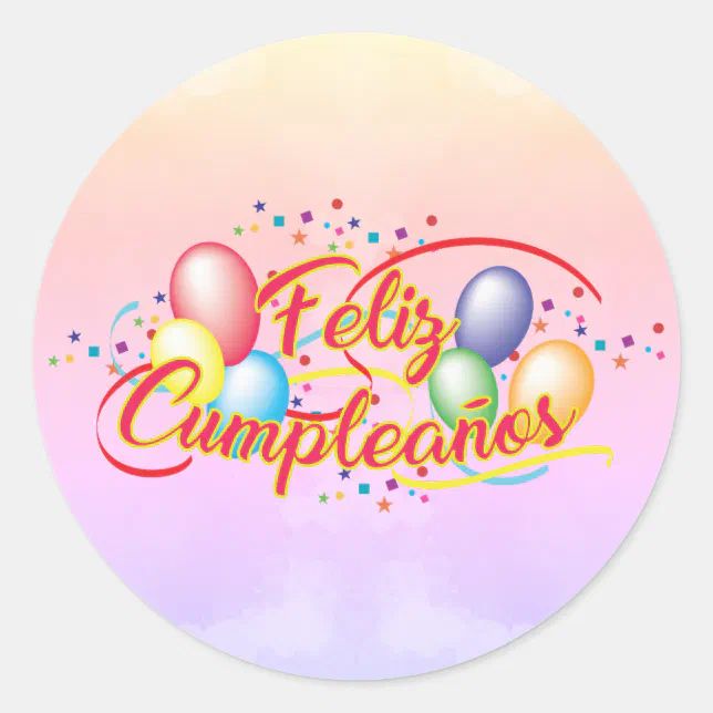 Happy birthday | Feliz Cumpleaños Classic Round Sticker | Zazzle