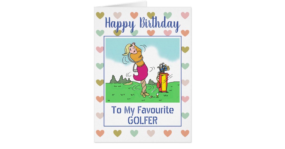 Happy Birthday Female Golfer | Zazzle