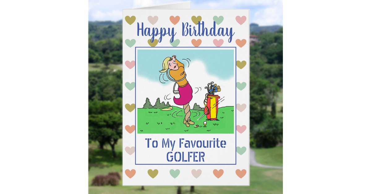Happy Birthday Female Golfer | Zazzle