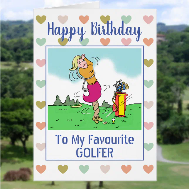 Happy Birthday Female Golfer | Zazzle