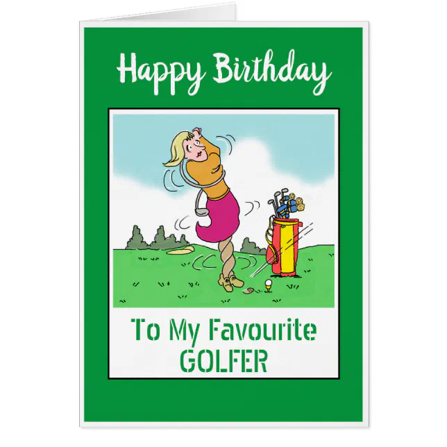 Happy Birthday Female Golfer | Zazzle