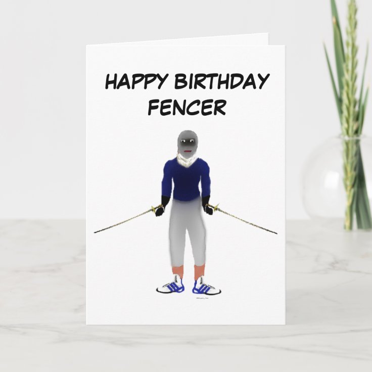 Happy Birthday Fencing Card | Zazzle