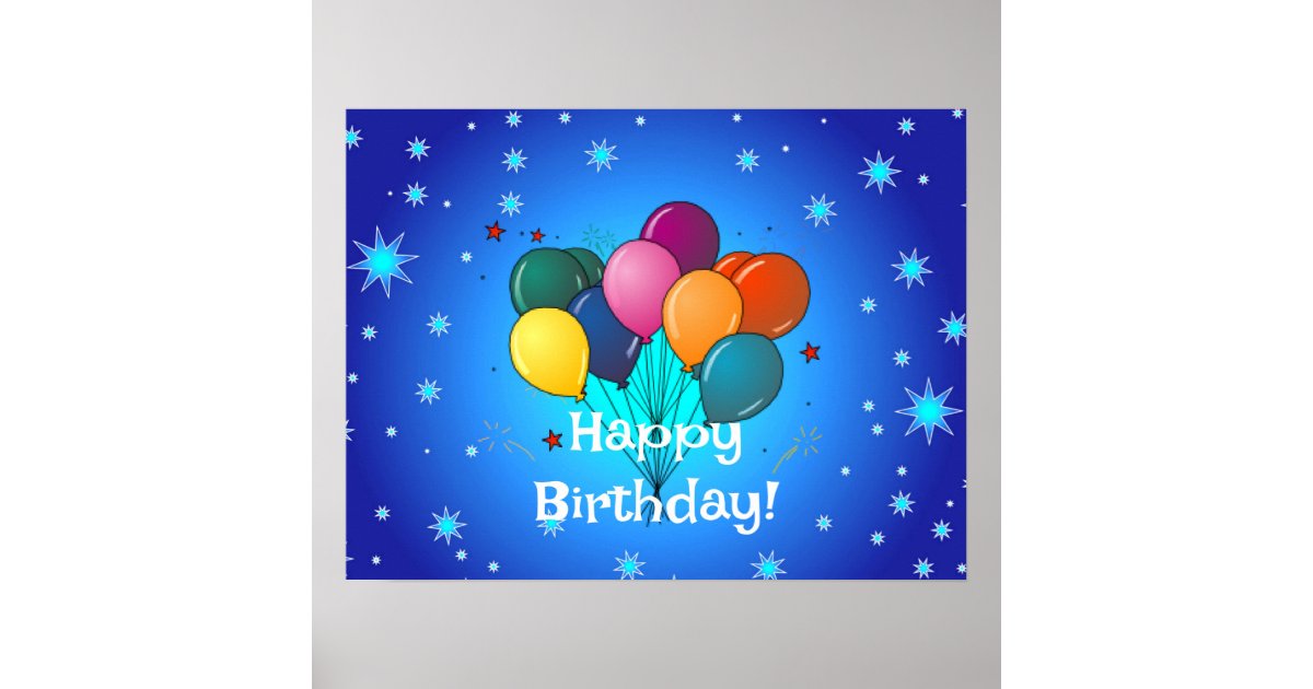 Happy Birthday, festive birthday celebration Poster | Zazzle