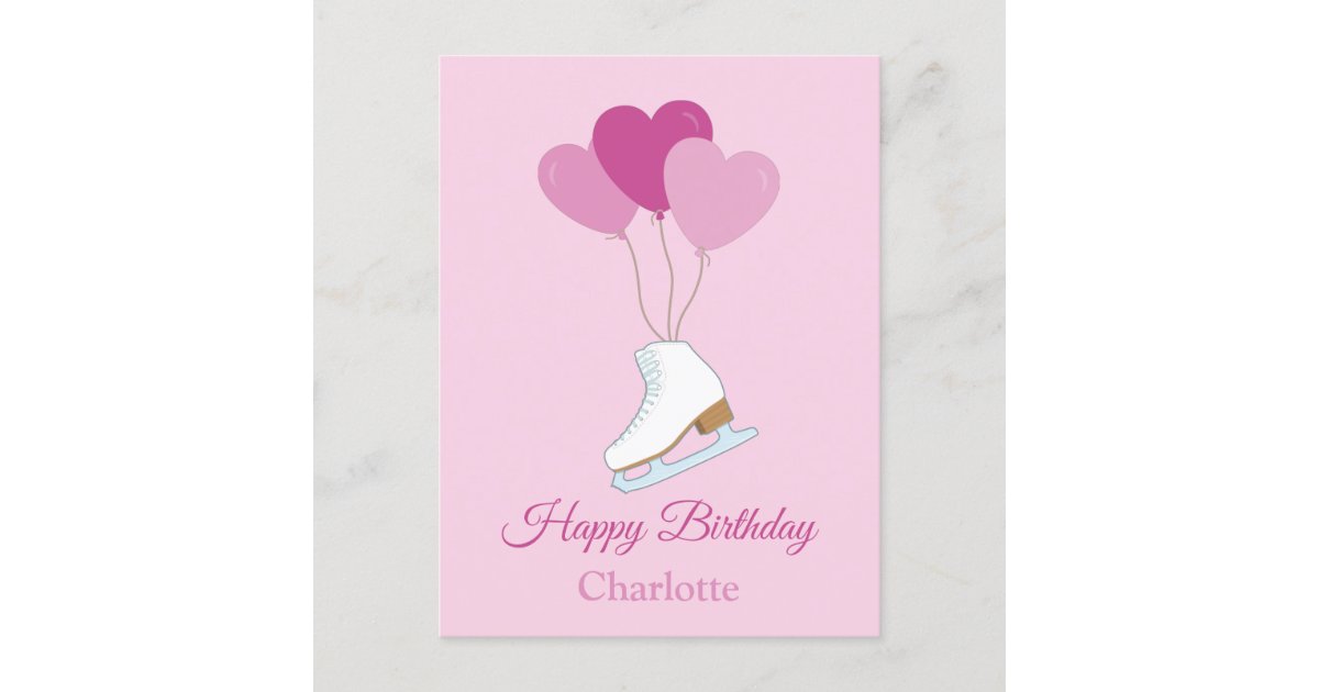 Happy Birthday Figure Skating Postcard | Zazzle
