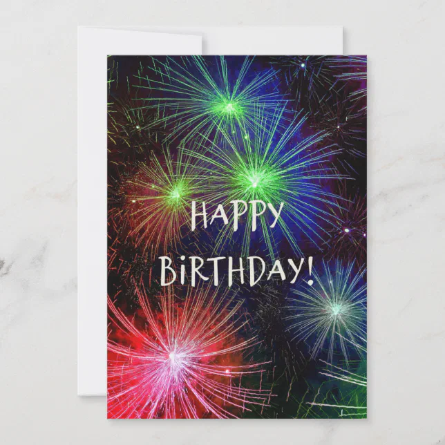 Happy Birthday, Fireworks Celebration Card | Zazzle