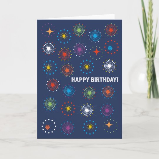 Happy Birthday Fireworks Greeting Card | Zazzle.com