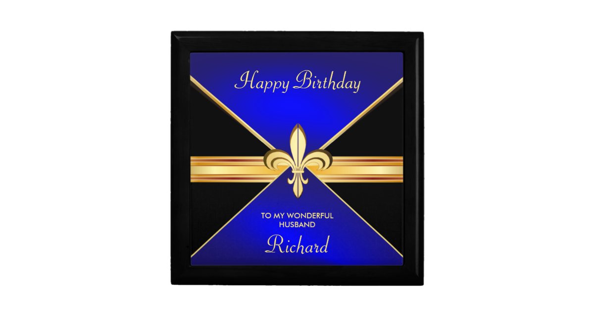 Happy Birthday Fleur-de-Lis Mens Custom Gift Box | Zazzle