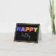 Happy Birthday Floral Accented Letters Black Card | Zazzle