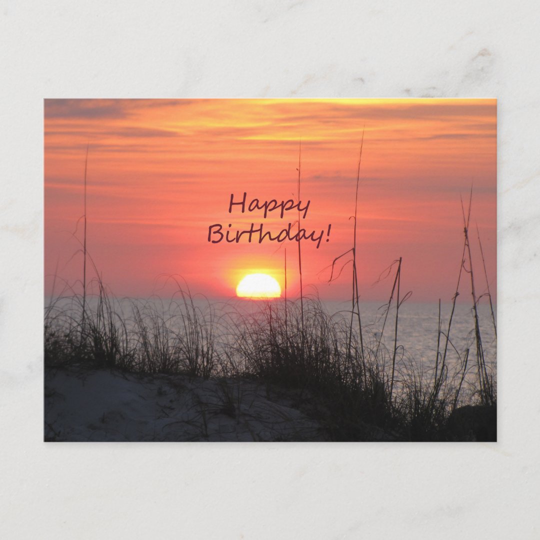 Happy Birthday Florida Orange Sunset Postcard | Zazzle