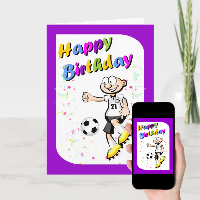 Happy birthday for the bravest soccer player card | Zazzle