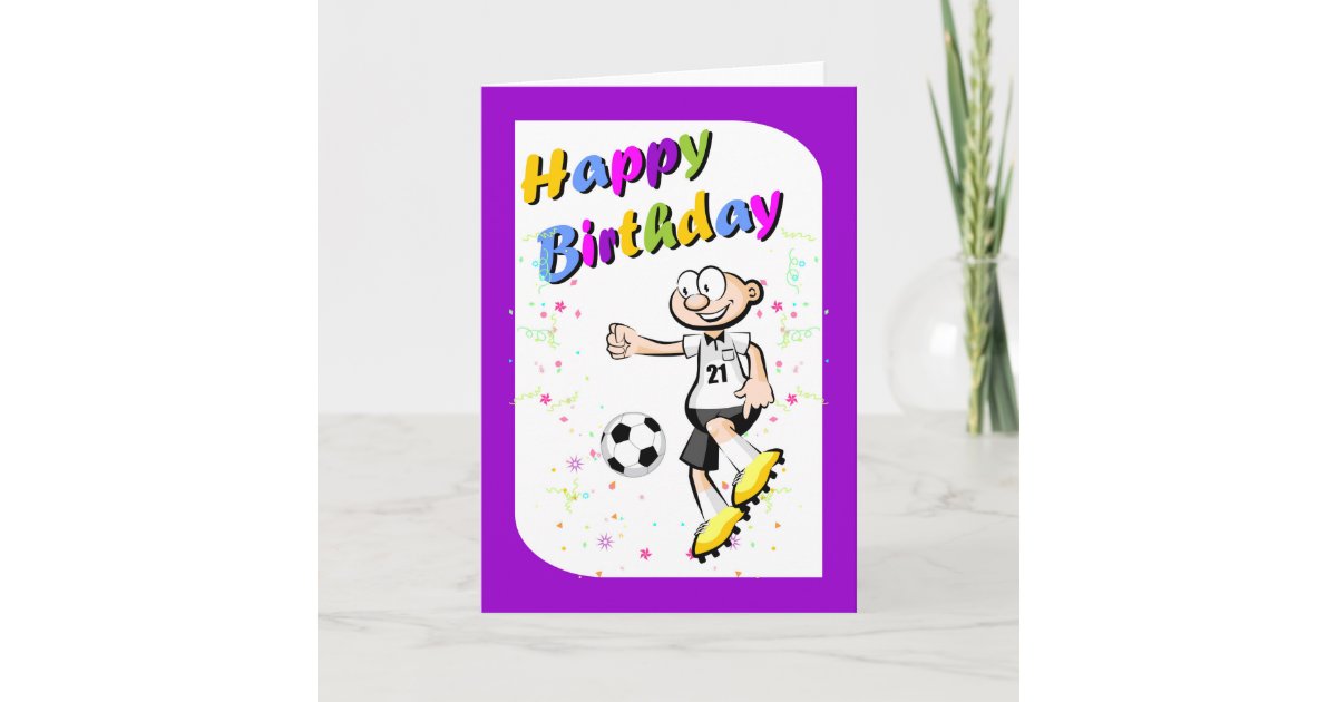 Happy birthday for the bravest soccer player card | Zazzle