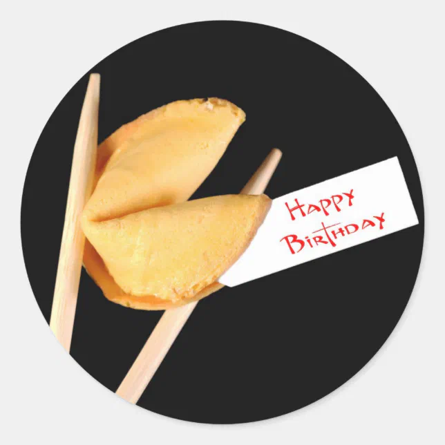 Happy Birthday Fortune Cookie Classic Round Sticker | Zazzle