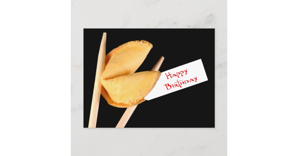 Happy Birthday Fortune Cookie Postcard | Zazzle