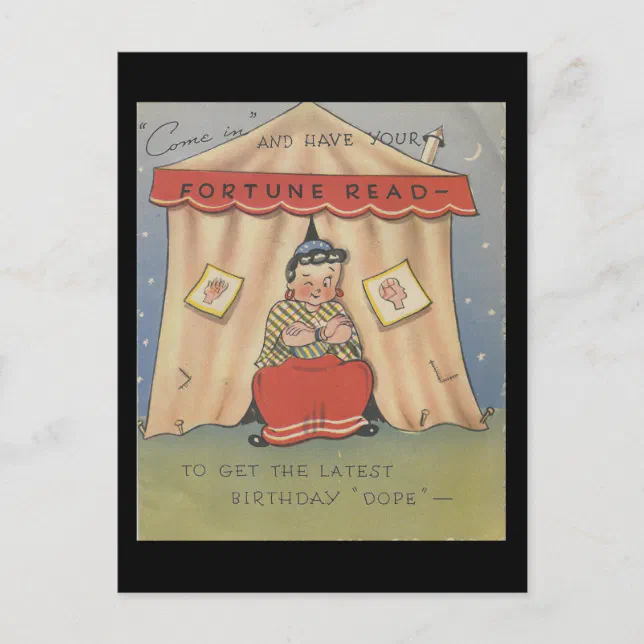 Happy Birthday Fortune Teller Postcard | Zazzle