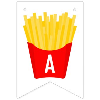 Happy Birthday French Fries Bunting Flags | Zazzle