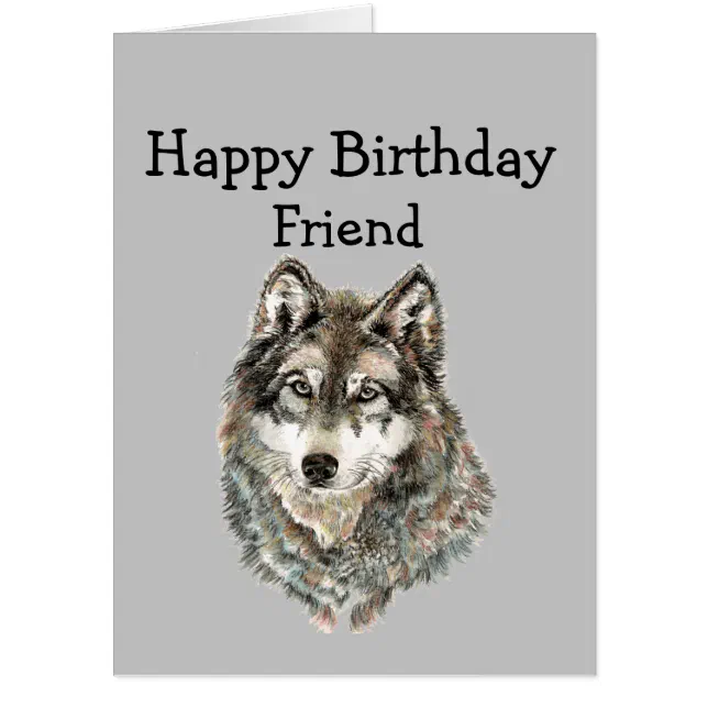 Happy Birthday Friend Humor Wolf, Wolves Card | Zazzle