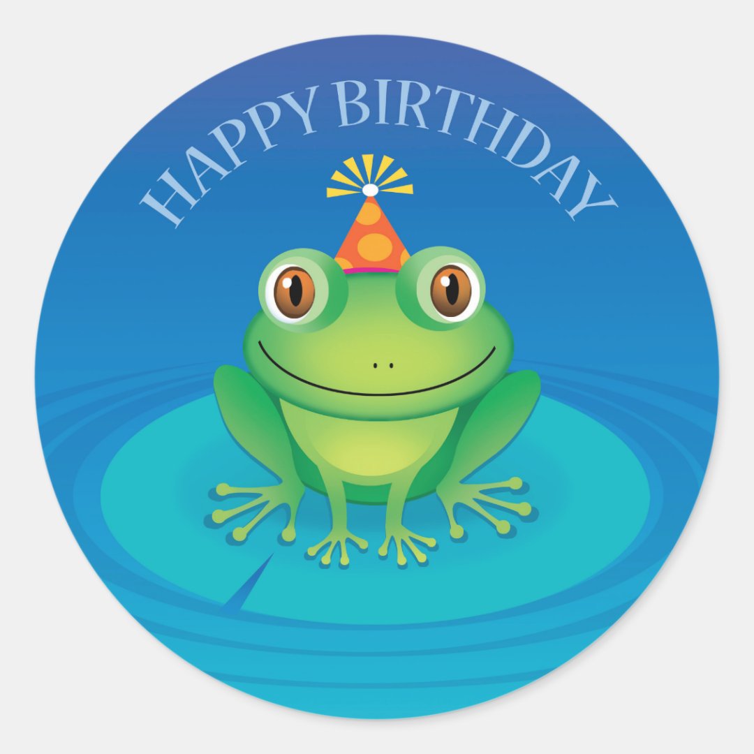 Happy Birthday Frog Sticker | Zazzle