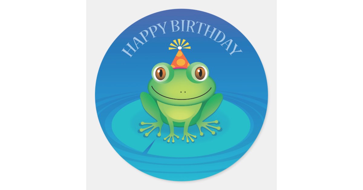 Happy Birthday Frog Sticker | Zazzle.com