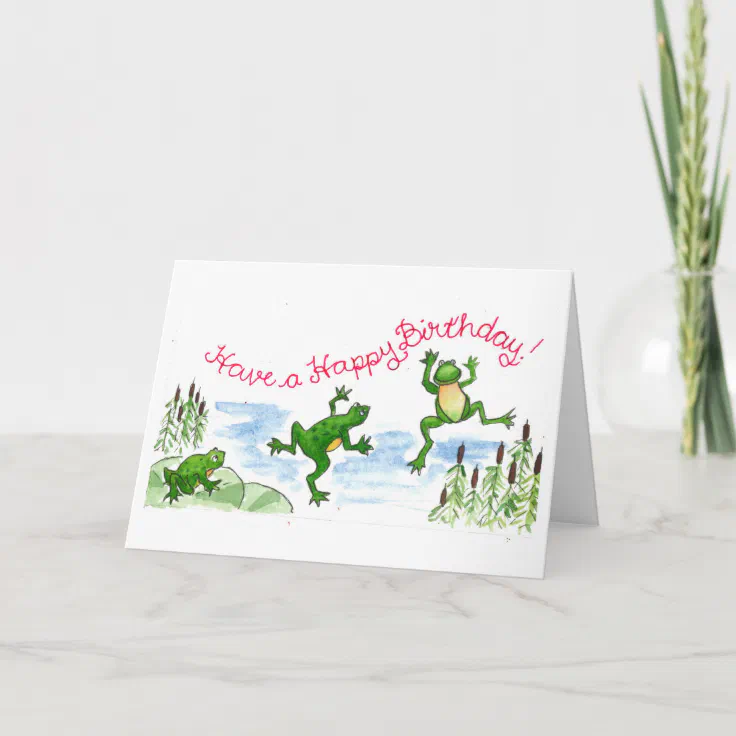Happy Birthday Frogs Card | Zazzle