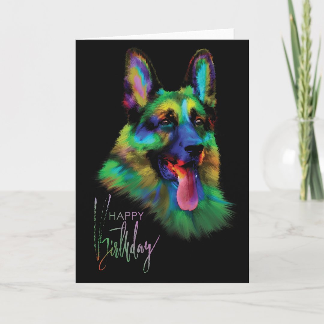 Happy Birthday from German Shepherd Card | Zazzle