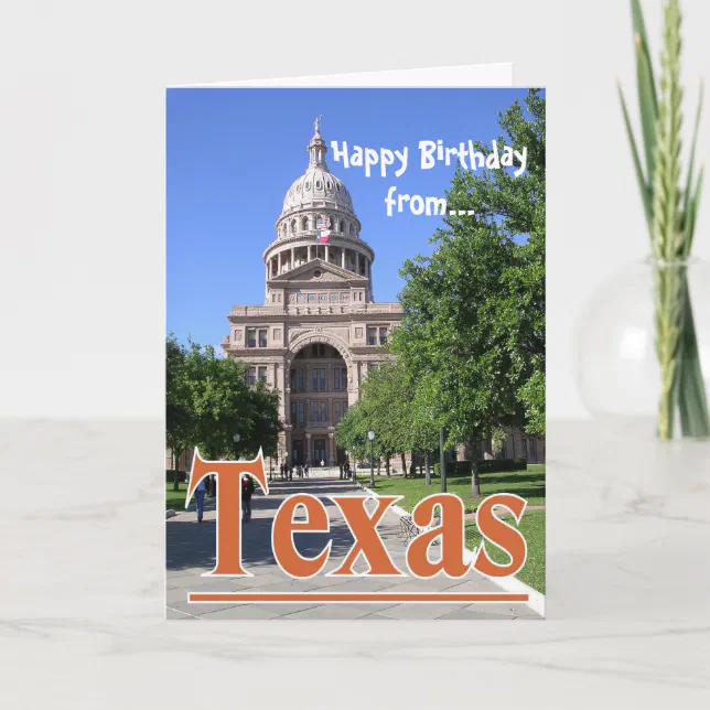 Happy Birthday from Texas-Austin State Capitol Card | Zazzle