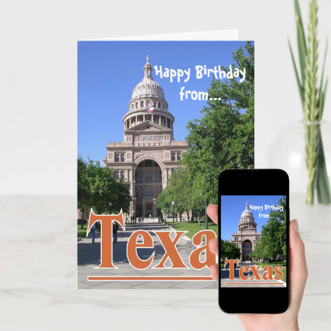 Happy Birthday from Texas-Austin State Capitol Card | Zazzle