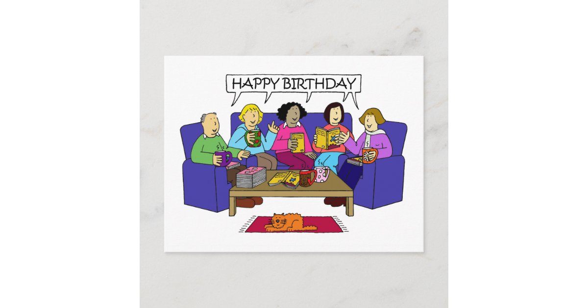Happy Birthday from the Book Club Postcard | Zazzle