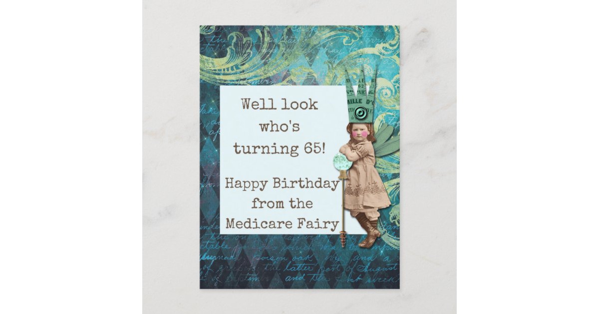 Happy Birthday From The Medicare Fairy Postcard | Zazzle