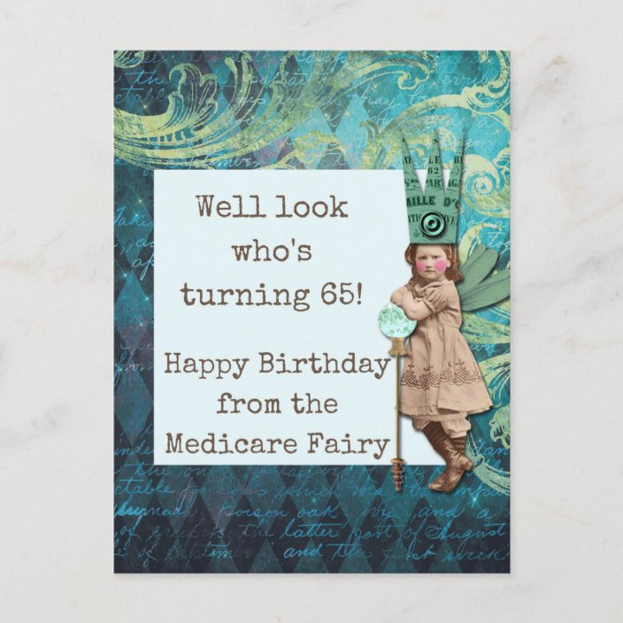 Happy Birthday From The Medicare Fairy Postcard | Zazzle.com