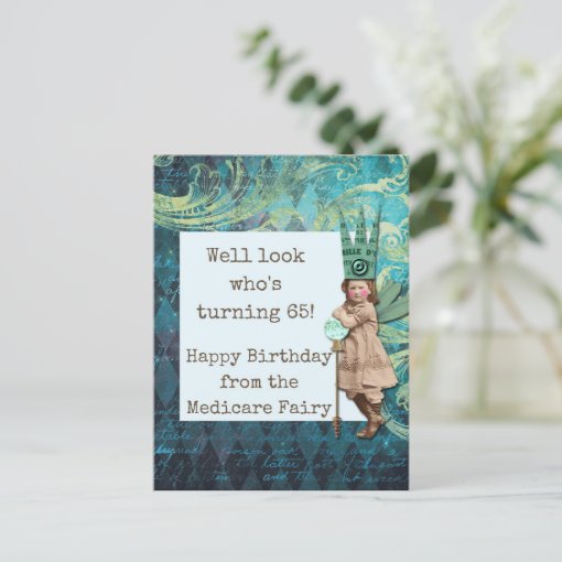 Happy Birthday From The Medicare Fairy Postcard | Zazzle
