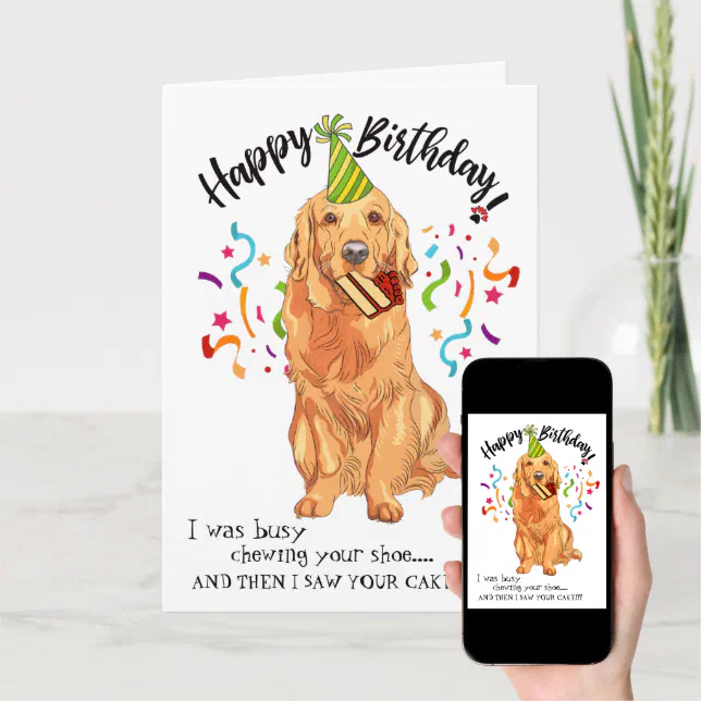 Happy Birthday from Your Golden Retriever Dog Card | Zazzle