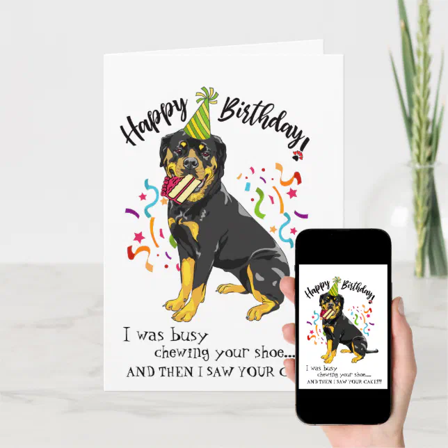 Happy Birthday from Your Rottweiler Buddy Card | Zazzle