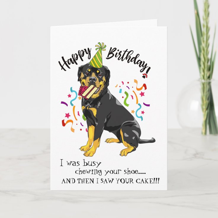 Happy Birthday from Your Rottweiler Buddy Card | Zazzle