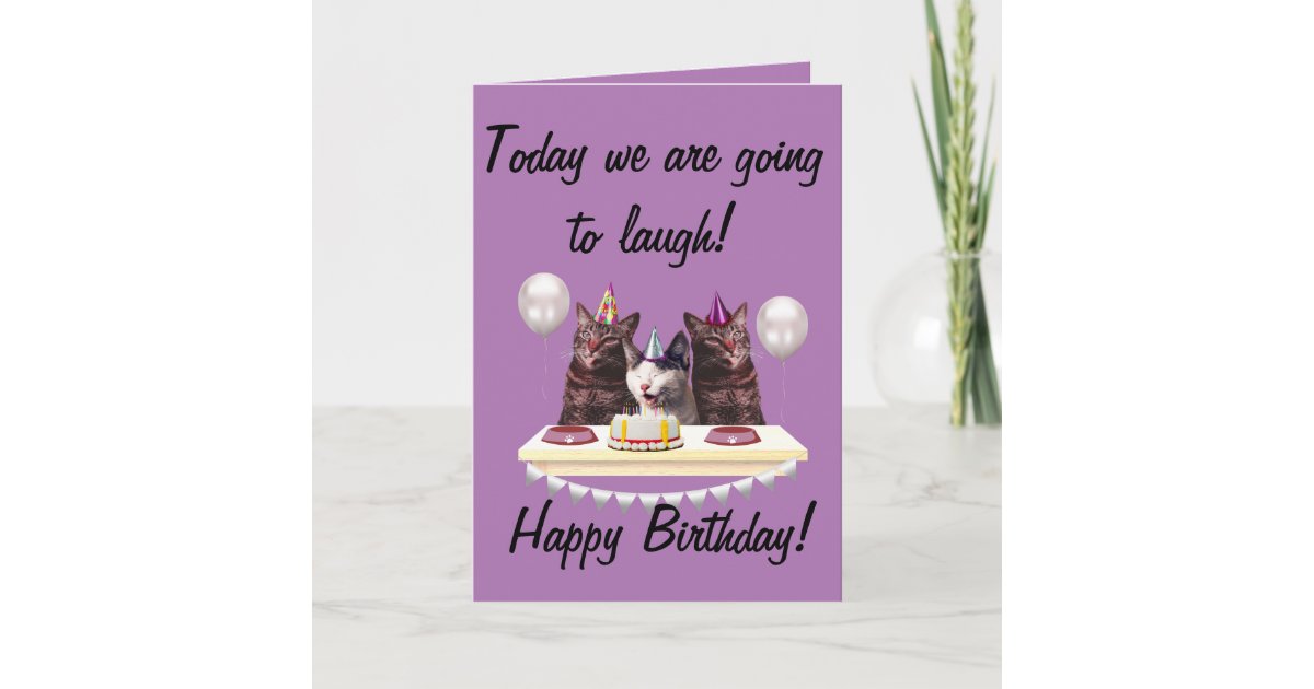 Happy birthday funny cats card | Zazzle