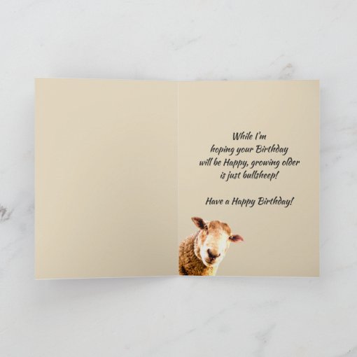 Happy Birthday Funny Sheep Animal Humor Card | Zazzle