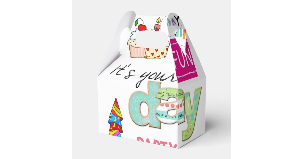 Happy Birthday Gable Favor Box FUN Cupcake | Zazzle