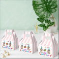 Happy Birthday Gable Favor Box Pink Stripe Monkeys | Zazzle