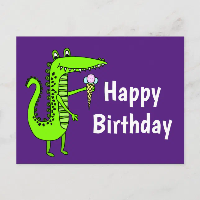 Happy Birthday Gator Postcard | Zazzle