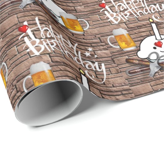 Happy Birthday Gift Wrapping Paper Beer | Zazzle.com