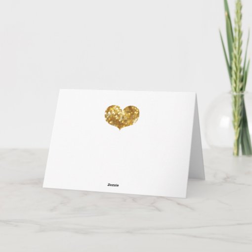 Happy Birthday! Glamorous Gold Sparkles Heart Card | Zazzle