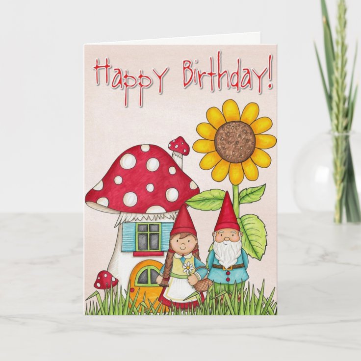 Happy Birthday Gnome Card | Zazzle