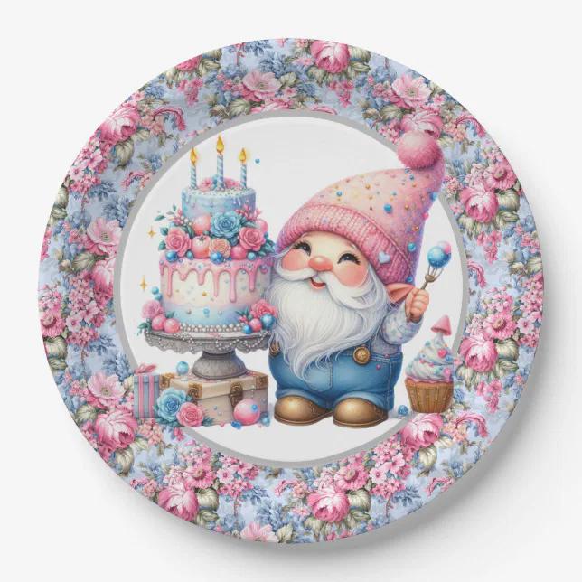 Happy Birthday Gnome Paper Plates | Zazzle