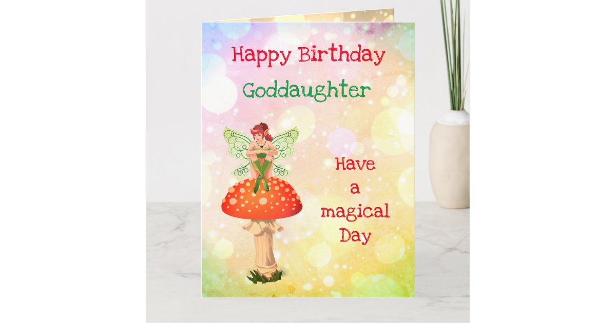 Happy Birthday Goddaughter fairy design Card | Zazzle