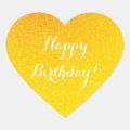 Happy Birthday gold Heart Sticker | Zazzle